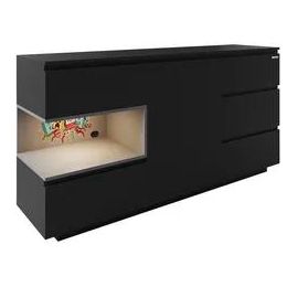 Phoenix roba Minecraft Sideboard - 160x40x80cm - schwarz - Holz / Holz