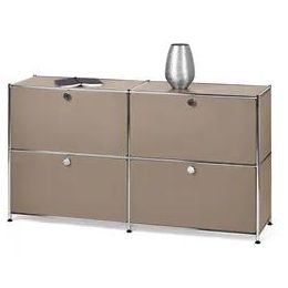 Tchibo - Sideboard Metall &raquo;Cn3&laquo; mit 4 Klappenf&auml;chern - 152x40x82,5cm - taupe - Stahl / Aluminium / Kunststoff
