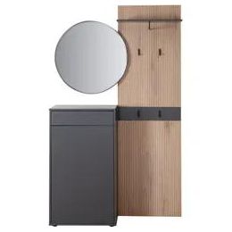 Roba Kompaktgarderobe &raquo;Salon&laquo; - 120x38x200cm - braun - Holz / Metall / Glas
