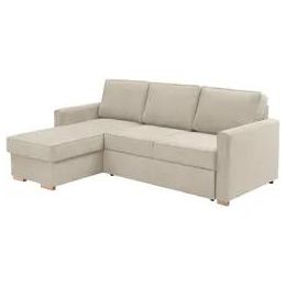 Tchibo - Ecksofa mit Auszugsbett &raquo;NovaLounge&laquo; - 229x160x92cm - beige - Polyester / Holz / Buchenholz