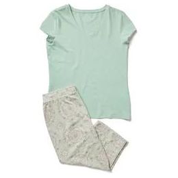 Tchibo - 3/4-Pyjama-Set - Damen - Gr. M - gr&uuml;n
