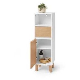 Tchibo - Bad-Beistellschrank mit Schublade und T&uuml;r - 30x30x95cm - braun - Eschen-Massivholz