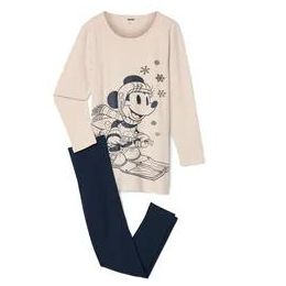 Tchibo - Kinder-Pyjama &raquo;Mickey and Friends&laquo; - M&auml;dchen - Gr. 134/140 - wei&szlig;/print