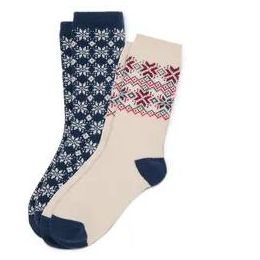 Tchibo - 2 Paar Norweger-Socken - Damen - Gr. 35-38 - dunkelblau