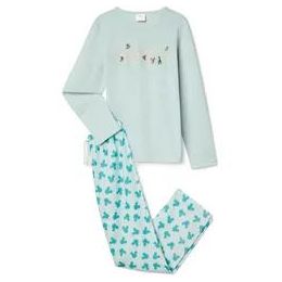 Tchibo - Kinder-Flanell-Pyjama &raquo;Mickey and Friends&laquo; - M&auml;dchen - Gr. 122/128 - wei&szlig;