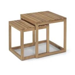 Tchibo - 2 Garten-Beistelltische - 50x50x50,5cm - braun - Akazienholz / Stahl / Polypropylen