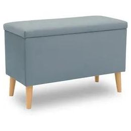 DOMO collection Domo Hocker &raquo;Kopenhagen&laquo; mit Staufach - 91x41x58cm - blau - Polyester / Holz / Holz