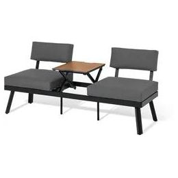 Tchibo - 2-in-1-Sofa-Liege mit hochklappbarem Mitteltisch - 185,5x70,5x78,5cm - schwarz - Aluminium / Polyester / Polypropylen