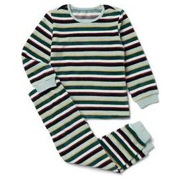 Tchibo - Kinder-Nicki-Pyjama - Jungen - Gr. 98/104 - gr&uuml;n/gestreift