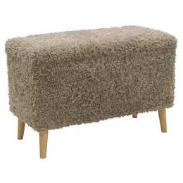 DOMO collection Domo Hocker &raquo;Kopenhagen&laquo; mit Staufach - 91x41x58cm - taupe - Polyester / Holz / Holz