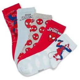 Tchibo - 5 Paar Kinder-Socken &raquo;Spider-Man&laquo; - Jungen - Gr. 27-30 - hellblau/jacquard