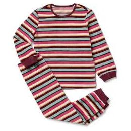 Tchibo - Kinder-Nicki-Pyjama - M&auml;dchen - Gr. 98/104 - weinrot/gestreift