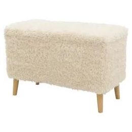 DOMO collection Domo Hocker &raquo;Kopenhagen&laquo; mit Staufach - 91x41x58cm - creme - Polyester / Holz / Holz