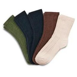 Tchibo - 5 Paar Socken mit Zopfmuster - Damen - Gr. 35-38 - wei&szlig;