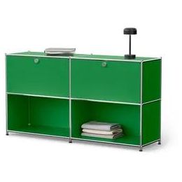 Tchibo - Sideboard Metall &raquo;Cn3&laquo; mit 2 versetzbaren Klappenf&auml;chern - 152x40x82,5cm - chrom - Stahl / Aluminium / Kunststoff