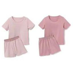 Tchibo - 2 Kinder-Pyjamas - M&auml;dchen - Gr. 110/116 - wei&szlig;/gestreift