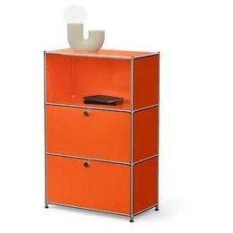 Tchibo - Kommode Metall &raquo;Cn3&laquo; mit 2 Klappenf&auml;chern - 77x40x120,5cm - orange - Stahl / Aluminium / Kunststoff