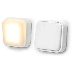 Tchibo - 2 LED-Schalterleuchten - 7,7x7,7x2,4cm - wei&szlig; - Kunststoff