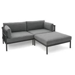 Tchibo - Komfortables Gartensofa mit separatem Hocker - 187x76,1x73,2cm - dunkelgrau - Aluminium / Stahl / Polyester