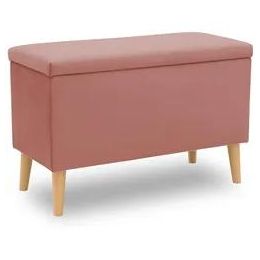DOMO collection Domo Hocker &raquo;Kopenhagen&laquo; mit Staufach - 91x41x58cm - braun - Polyester / Holz / Holz