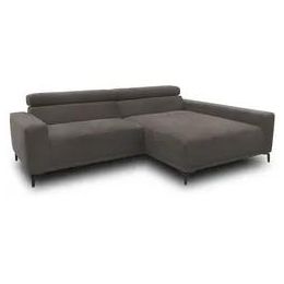 DOMO collection Domo Ecksofa &raquo;Malm&ouml;&laquo; Longchair rechts - 248x172x90cm - schwarz - Polyester / Nylon / Holz
