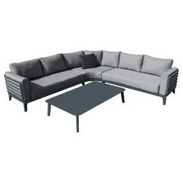 Leco Lounge-Ecke inkl. Tisch &raquo;Moss&laquo; - 284x284x62cm - anthrazit - Aluminium / Polyester / Schaumstoff