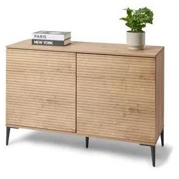 Tchibo - Sideboard &raquo;Reet&laquo; mit Lamellenoptik - 113,5x40,1x75,8cm - schwarz - Holz / Stahl