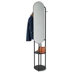 Tchibo - Standgarderobe mit gro&szlig;em Spiegel - 43x35x187cm - schwarz - Stahl / Glas