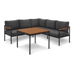 Tchibo - Dining-Lounge-Ecke &raquo;Elin&laquo; - 211,9x212,6x88,1cm - anthrazit - Aluminium / Eukalyptus-Massivholz / Stahl