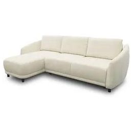 DOMO collection Domo Eck-Schlafsofa &raquo;Visby&laquo; - 249x158x87cm - creme - Polyester / Holz / Eichenholz