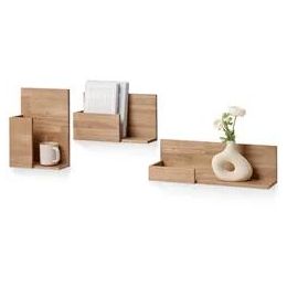 Tchibo - 3er-Regal-Set aus Massivholz - 1x15x50cm - naturfarben - Holz