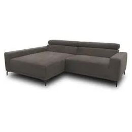 DOMO collection Domo Ecksofa &raquo;Malm&ouml;&laquo; Longchair links - 248x172x90cm - schwarz - Polyester / Nylon / Holz