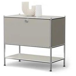 Tchibo - Sideboard Metall "CN3" mit 1 Klappenfach - 77,5x40x71,5cm - hellgrau - Stahl / Aluminium / Kunststoff