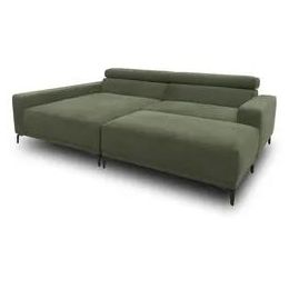 DOMO collection Domo Eck-Schlafsofa &raquo;Malm&ouml;&laquo; mit Hocker - 248x172x72cm - dunkelgr&uuml;n - Polyester / Nylon / Holz