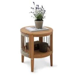 Tchibo - Garten-Beistelltisch mit abnehmbarer Tischplatte - 57x55x28,5cm - beige - Holz / Akazienholz / Polypropylen