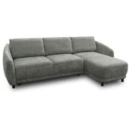 DOMO collection Domo Eck-Schlafsofa &raquo;Visby&laquo; - 249x158x87cm - grau - Polyester / Holz / Eichenholz