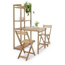 Tchibo - Balkon-Dining Set &raquo;Lenja&laquo; mit Regal - 70x35x160cm - braun - Akazienholz / Stahl / Polypropylen
