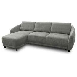 DOMO collection Domo Eck-Schlafsofa &raquo;Visby&laquo; - 249x158x87cm - grau - Polyester / Holz / Eichenholz