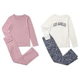 Tchibo - 2 Kinder-Pyjamas - M&auml;dchen - Gr. 122/128 - rosa