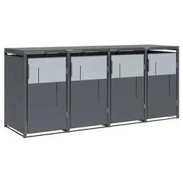 WESTMANN Tchibo - M&uuml;lltonnenbox - 265x80x116cm - anthrazit - Stahl / Edelstahl