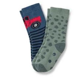 Tchibo - 2 Paar Kinder-Antirutsch-Socken - Jungen - Gr. 27-30 - dunkelblau/jacquard