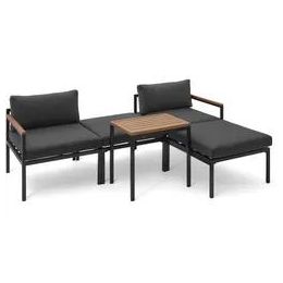 Tchibo - Modulares Garten-Lounge-Set - 182x138x77cm - anthrazit - Aluminium / Holz / Polypropylen