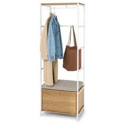 Tchibo - Garderobe &raquo;Grade&laquo; mit Sitzbank und Polster - 60,2x45x178cm - silber - Holz / Polyester / Stahl