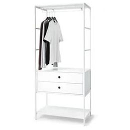 Tchibo - Garderobe &raquo;Klaar&laquo; mit 2 Schubladen - 80x45x178cm - wei&szlig; - Holz / Stahl