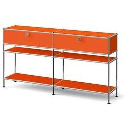 Tchibo - Metall-Konsole &raquo;Cn3 Slim Line&laquo; mit 2 Schubladen - 152x30,5x82cm - orange - Stahl / Aluminium / Kunststoff