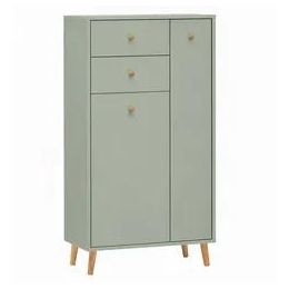 Schildmeyer Tchibo - Highboard &raquo;Bjarne&laquo; - 60,2x33x113,4cm - braun - Holz / Eichenholz / Metall