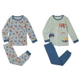 Tchibo - 2 Kinder-Pyjamas - Jungen - Gr. 122/128 - blau/print