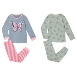 Tchibo - 2 Kinder-Pyjamas - M&auml;dchen - Gr. 134/140 - hellblau/print