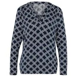 Tchibo - Bedrucktes Blusenshirt - Damen - Gr. L - dunkelblau/print