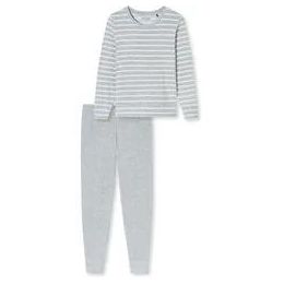 Schiesser Frottee-Pyjama-Set - Damen - Gr. 38 - grau/gestreift